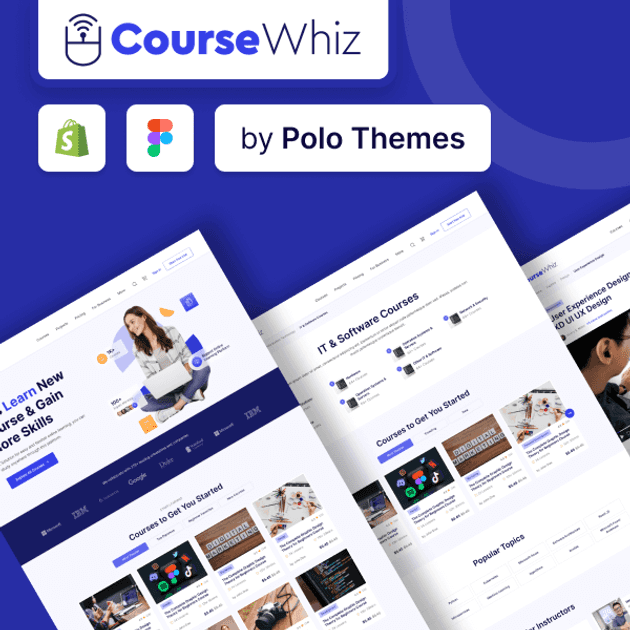 CourseWhiz E-Commerce Bundle (Shopify + Figma) Theme | Polo Themes